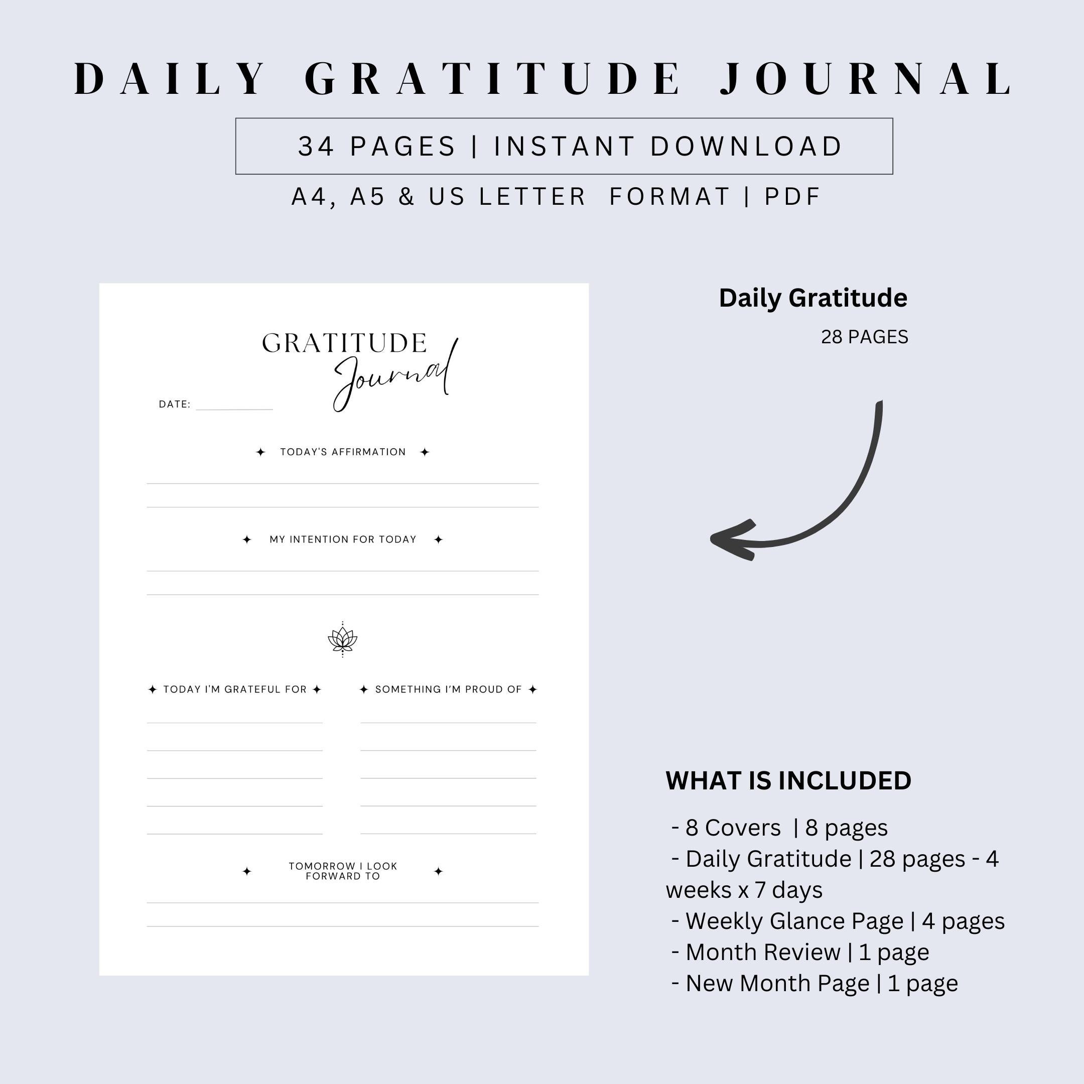 Daily Gratitude Journal, Mental Health Workbook, Mindfullness ...