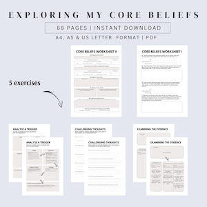 Core Beliefs Workbook: Self-reflection & Mindset (printable PDF) - Etsy