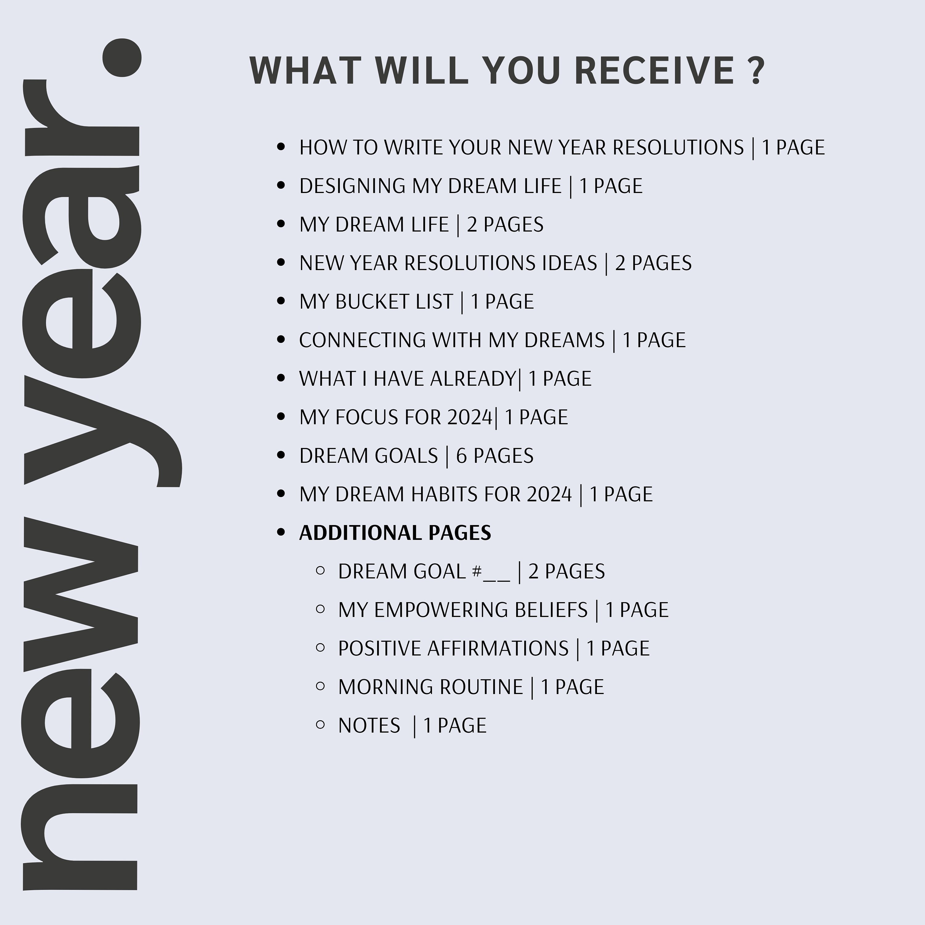 2024 New Year's Resolution Printable, New Year Resolutions, Resolution ...