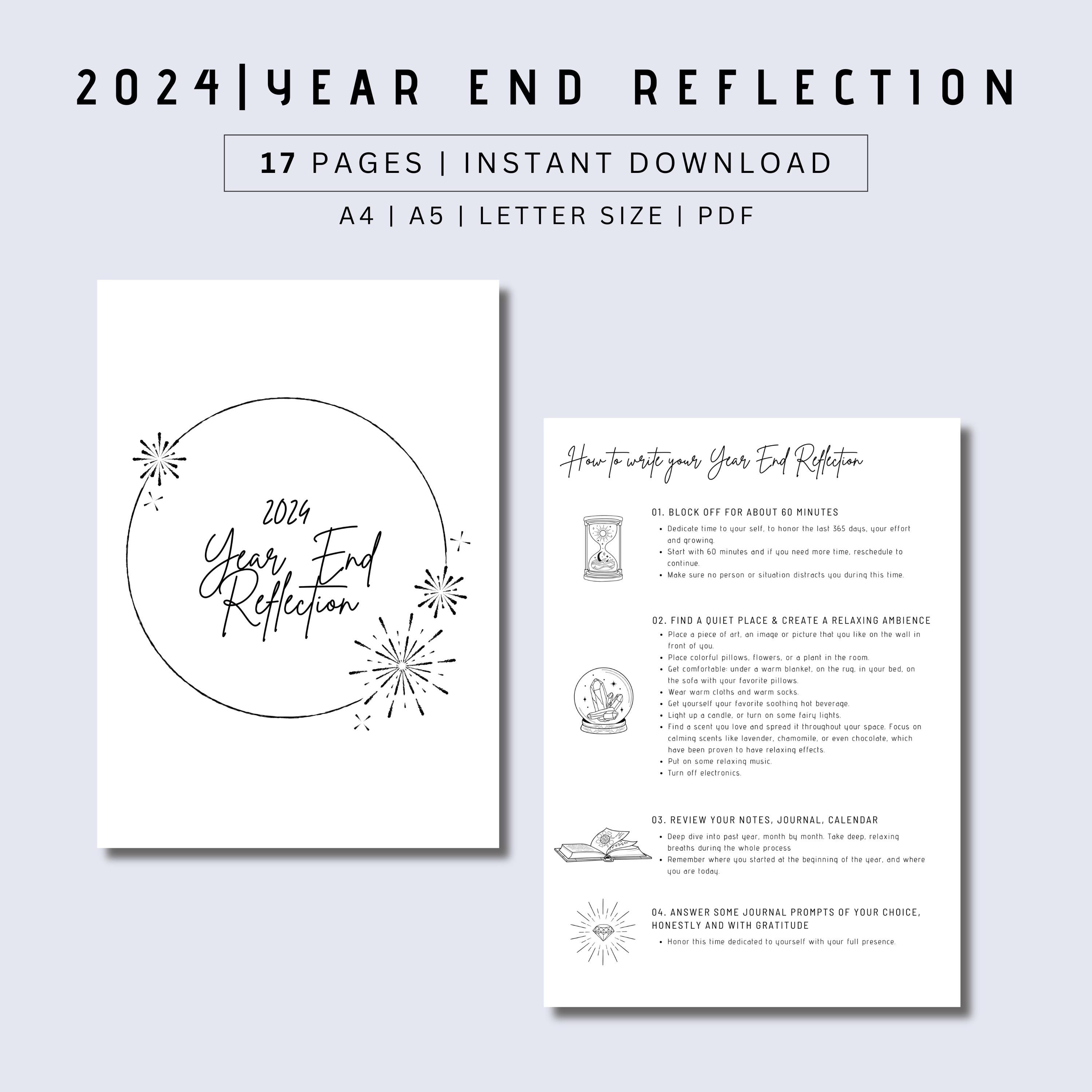 2024 Year End Review, Printable Reflection Journal PDF, Year-end ...