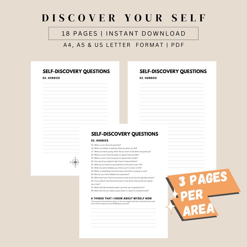Self Discovery Workbook | Know Yourself, Personality Exploration ...