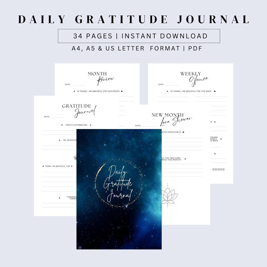 Daily Gratitude Journal | Mindfulness & Mental Health Workbook | Self ...