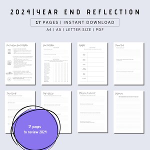 2024 Year End Review, Printable Reflection Journal PDF, Year-end ...