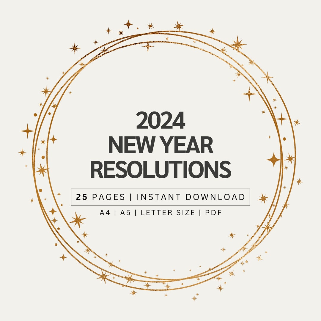 2024 New Year's Resolution Printable, New Year Resolutions, Resolution ...