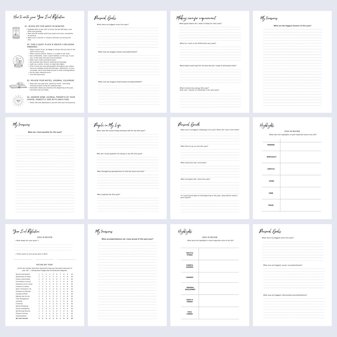 2023 Year End Review, Printable Reflection Journal PDF, Year-end ...