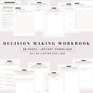 Decision Making Worksheets, Problem Solving Template, Decision Aid ...