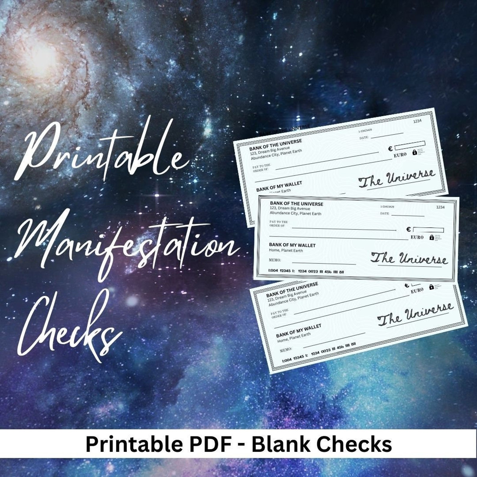 Manifestation Checks, Vision Board Checks, Law of Attraction, Magic ...