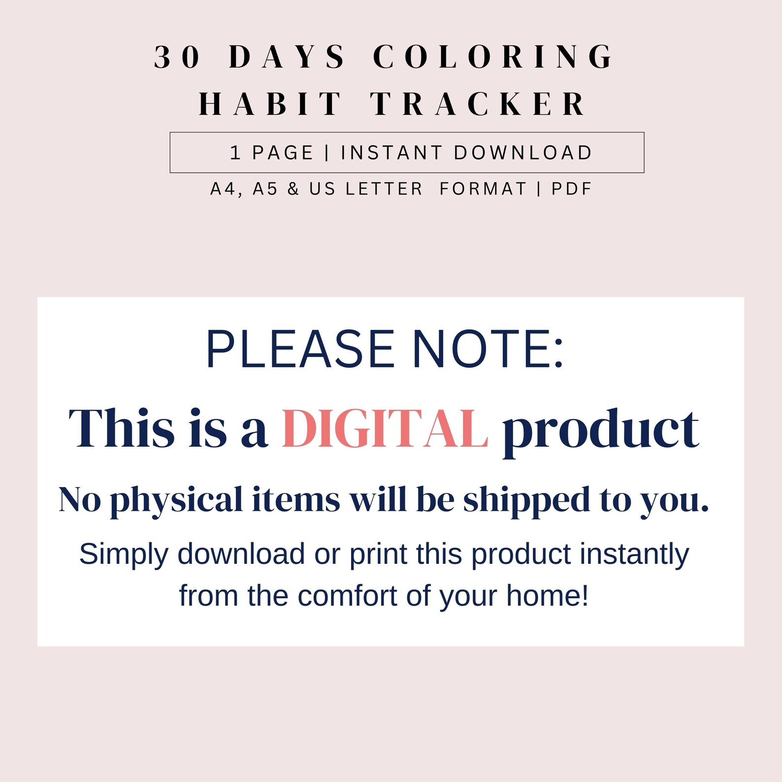Habit Tracker Printable, Routine Tracker, 30 Day Coloring Challenge ...