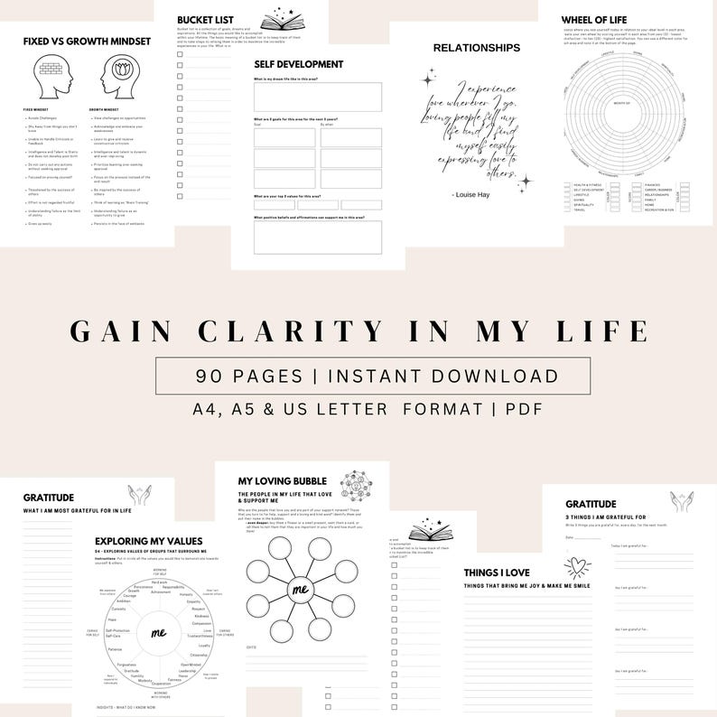 Clarity in Life Workbook | Self-development Journal, Core Values, Wheel ...