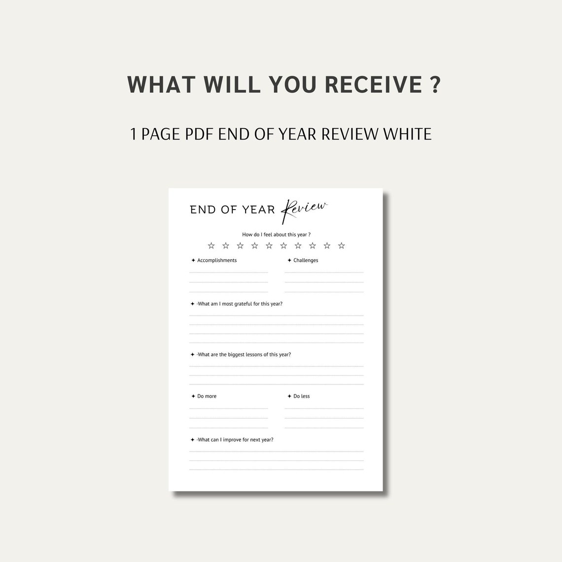 2023 Year End Review, Printable Reflection PDF, Year-end Evaluation ...