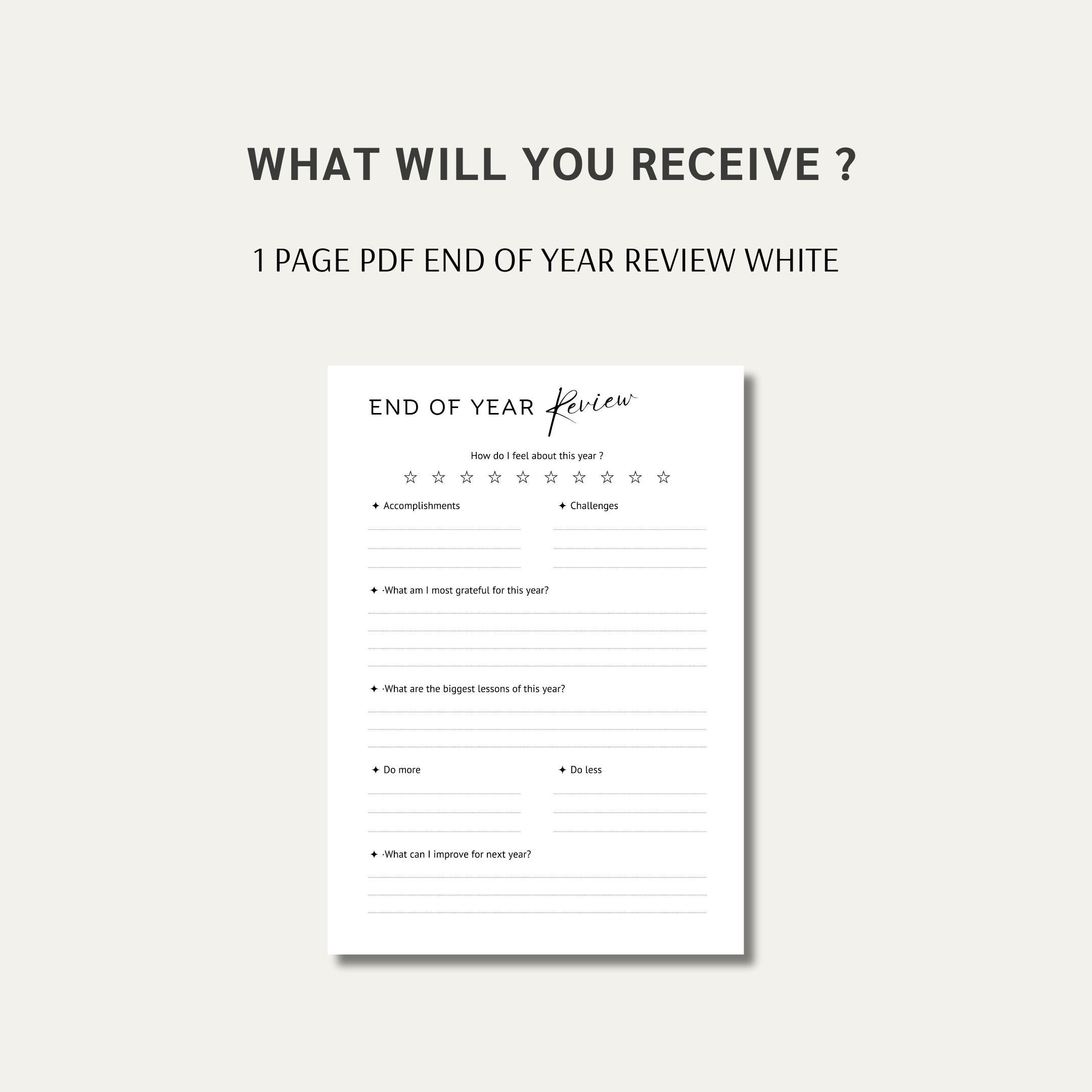 2023 Year End Review, Printable Reflection PDF, Year-end Evaluation ...