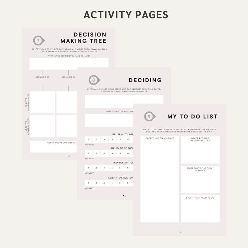 Decision Making Worksheets | Problem-solving Journal, Decision Aid ...