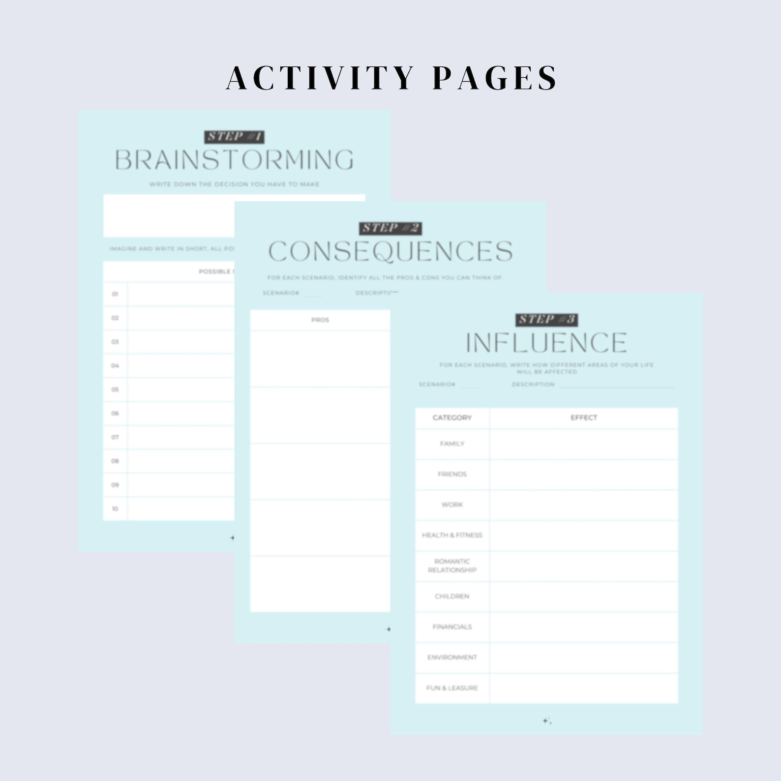 Decision Making Worksheets | Problem-solving Journal, Decision Aid ...