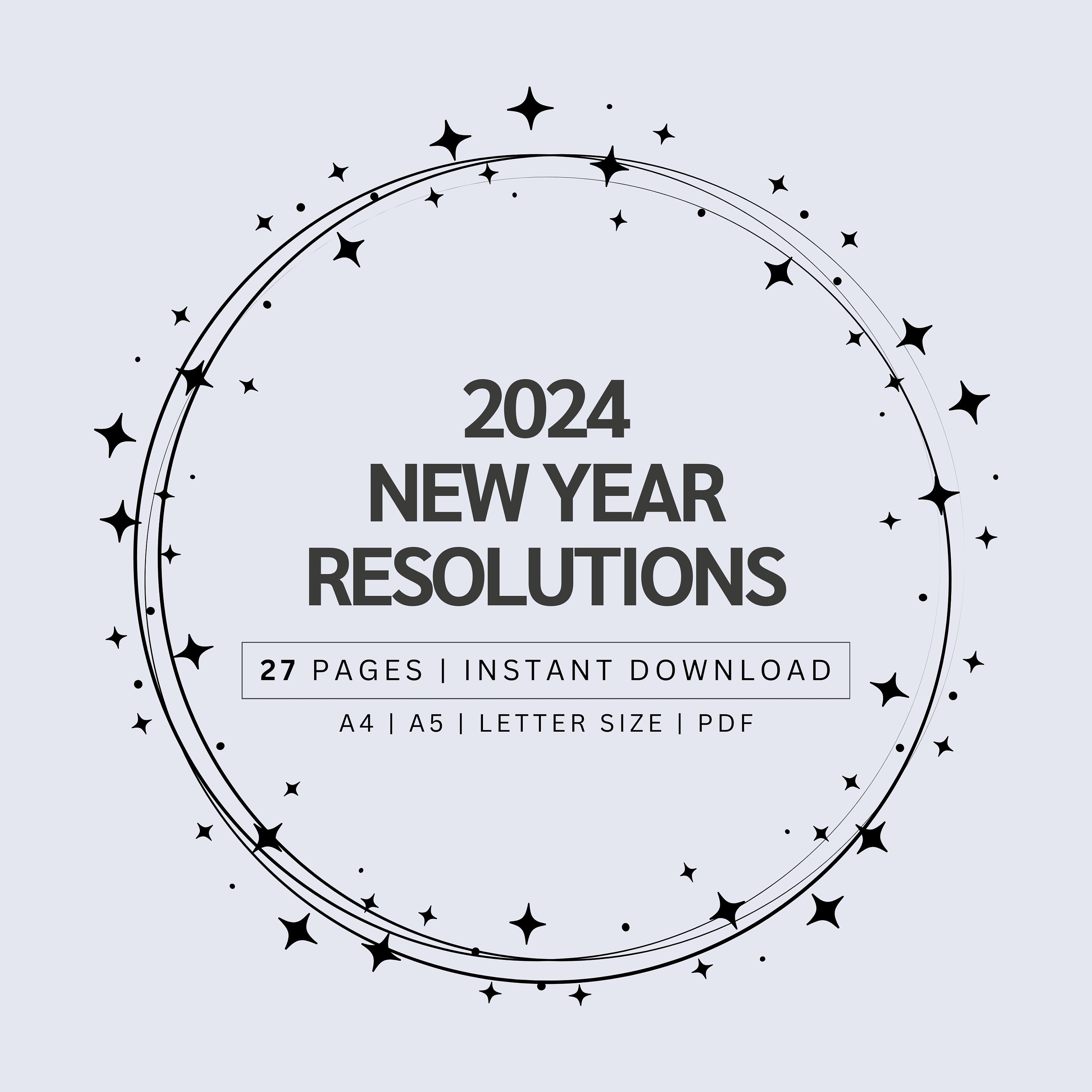 2024 New Year's Resolution Printable, New Year Resolutions, Resolution ...