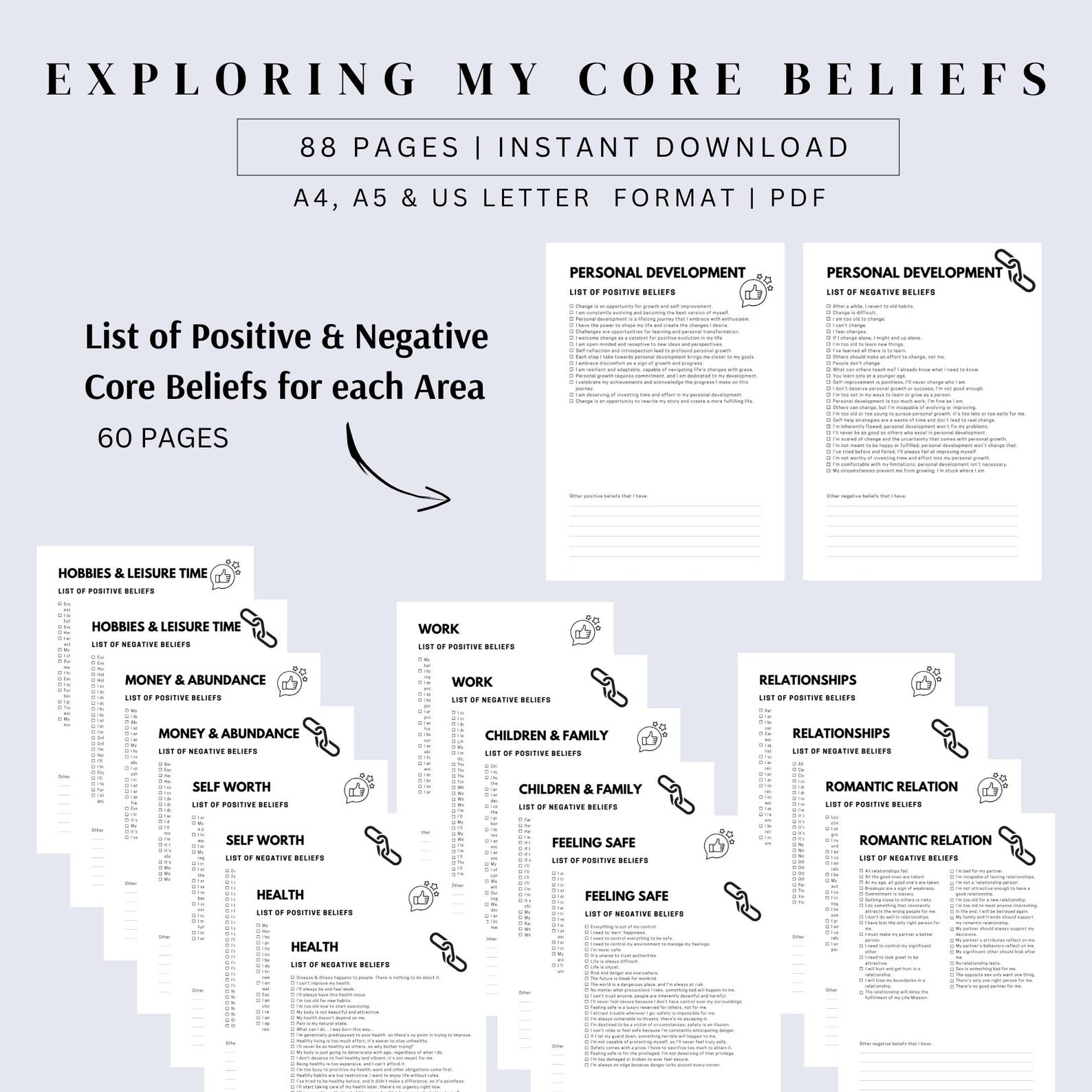 Discover Your Core Beliefs Workbook | Identify Core Beliefs, Self ...
