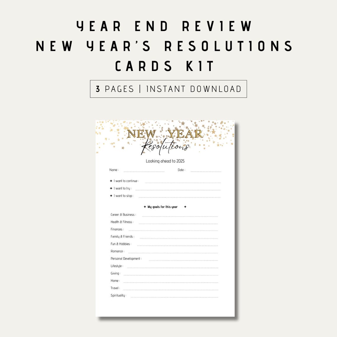 2025 New Year's Printables, 2024 Year End Review, 2025 New Year ...