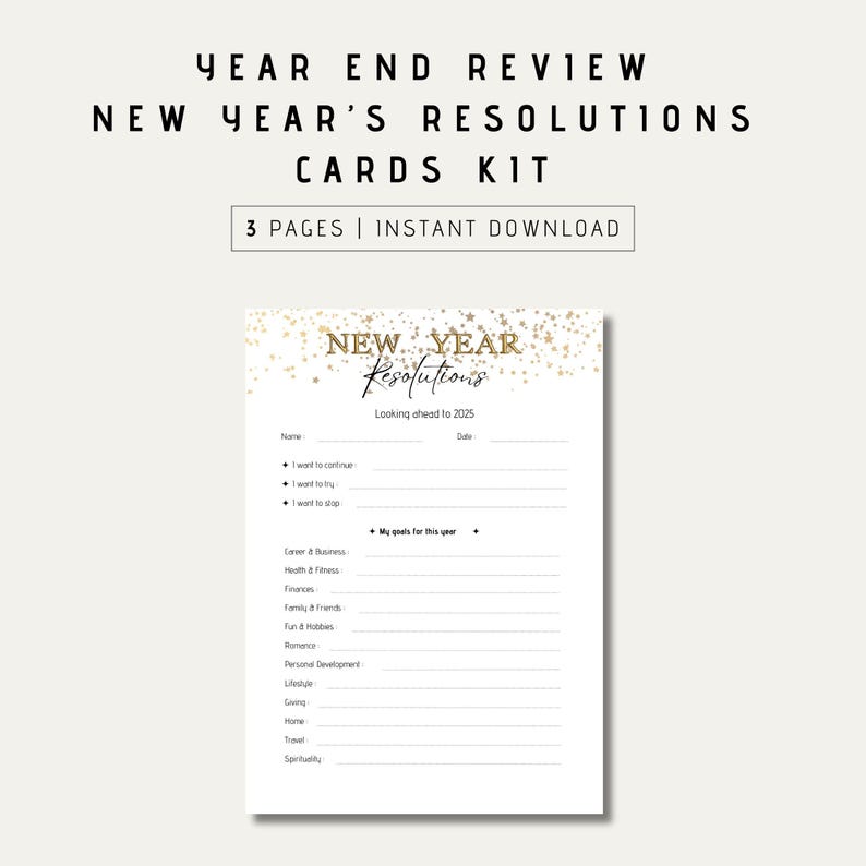 2025 New Year's Printables, 2024 Year End Review, 2025 New Year ...