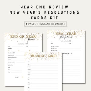 2025 New Year's Printables, 2024 Year End Review, 2025 New Year ...