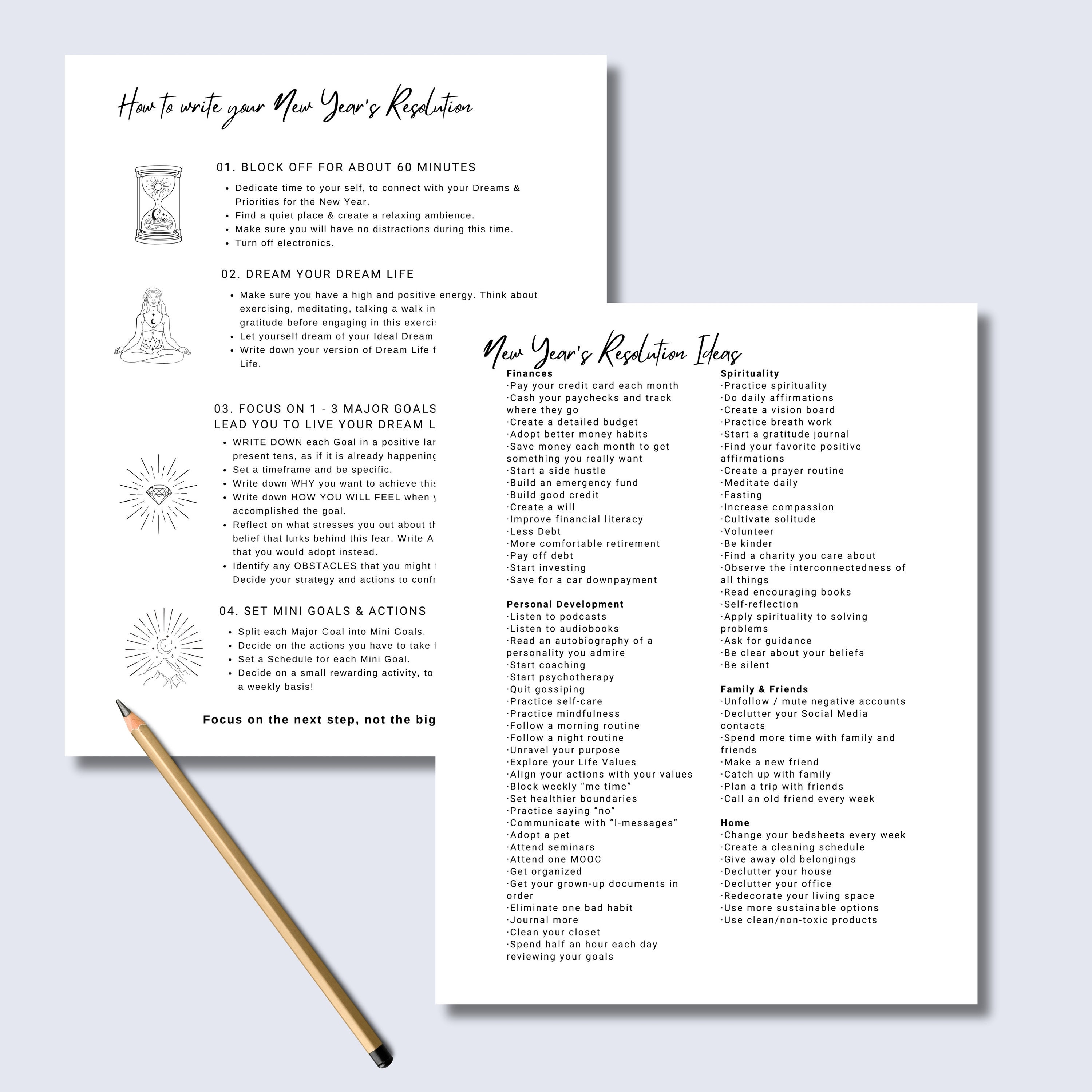 2023 Year End Reflection & 2024 New Year's Resolution Kit, Resolutions ...