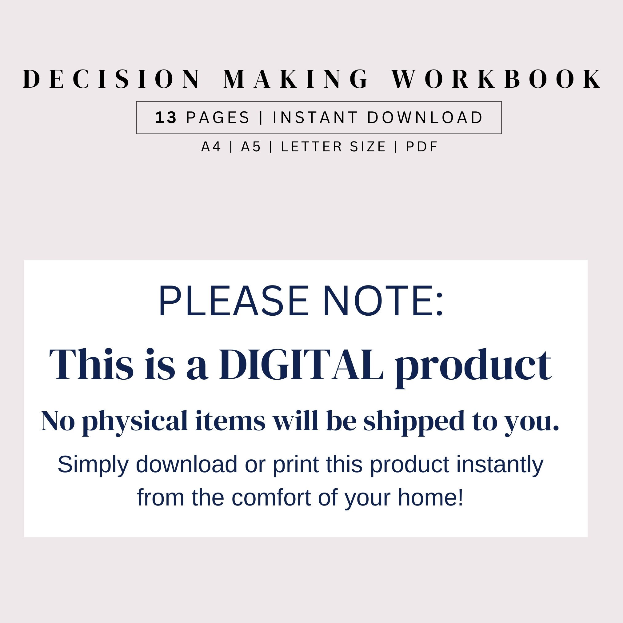 Decision Making Worksheets, Problem Solving Template, Decision Aid ...