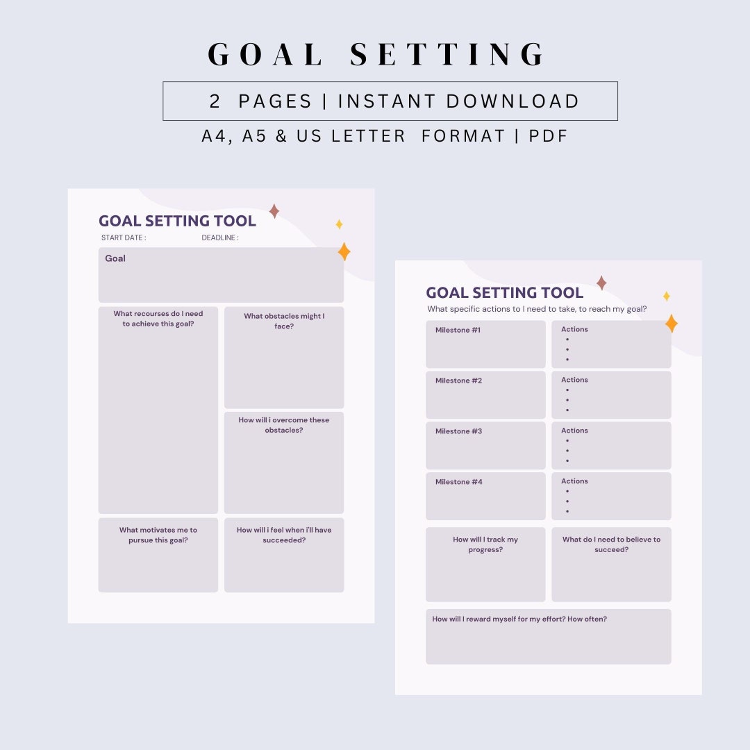 Goal Setting Pages | Simple & Effective Goal Planning Worksheets ...