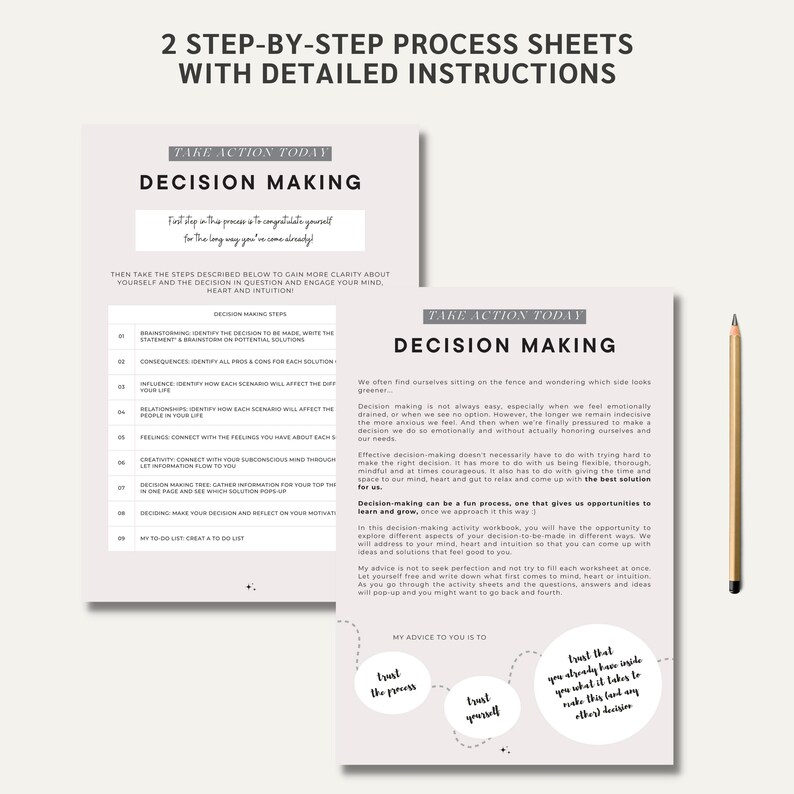 Decision Making Worksheets | Problem-solving Journal, Decision Aid ...
