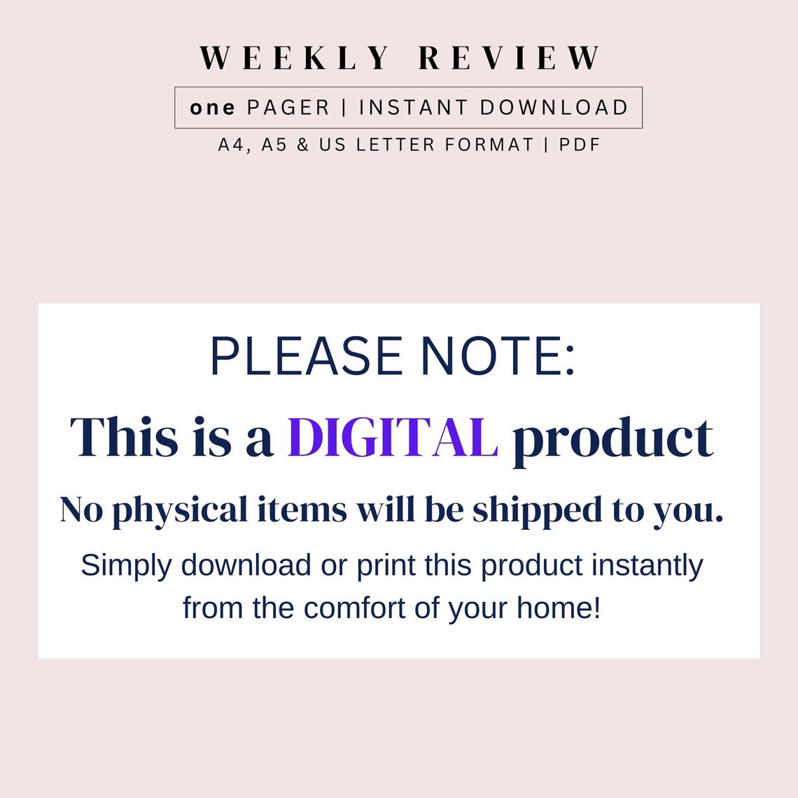 Weekly Review Printable, Weekly Reflection Pages, Printable PDF ...