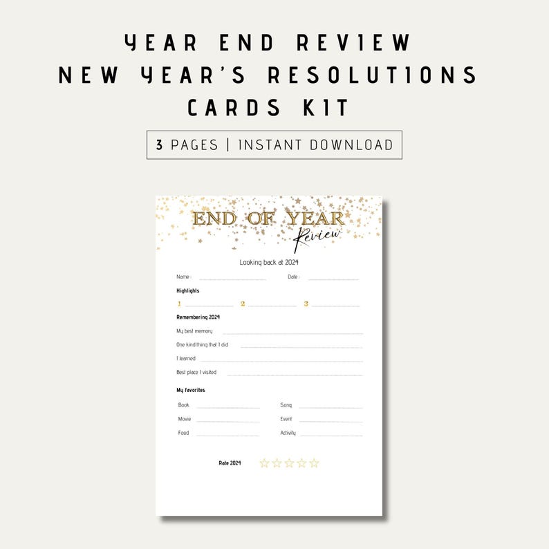 2025 New Year's Printables, 2024 Year End Review, 2025 New Year ...
