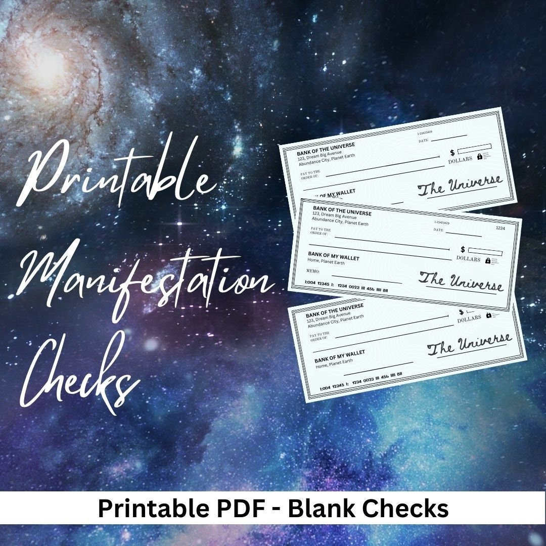 Manifestation Checks, Vision Board Checks, Law of Attraction, Magic ...