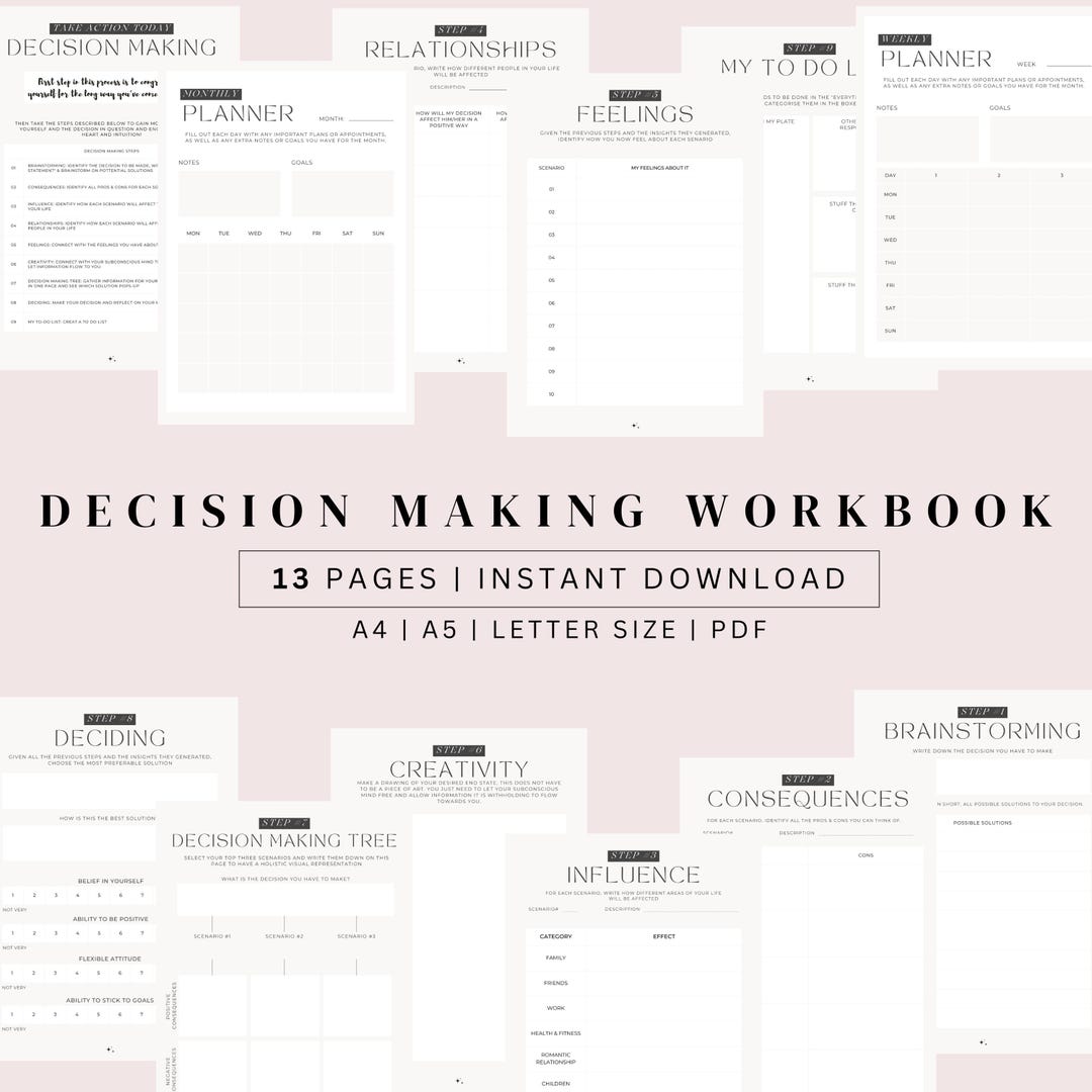 Decision Making Worksheets | Problem-solving Journal, Decision Aid ...