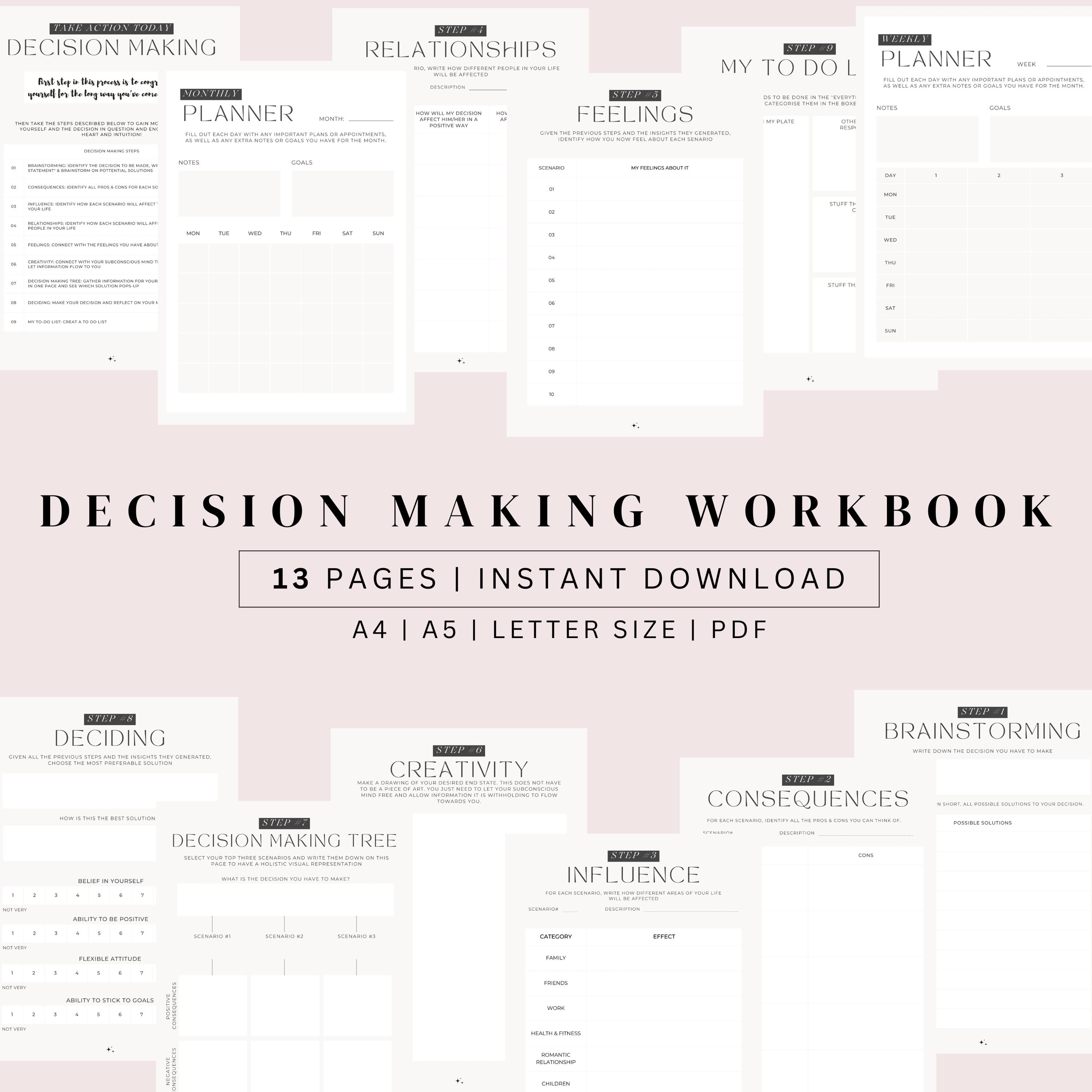 Decision Making Worksheets | Problem-solving Journal, Decision Aid ...