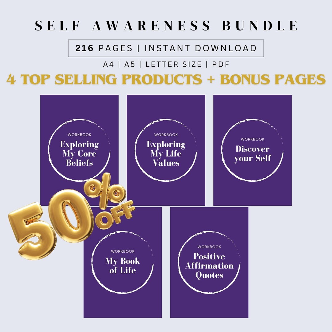 Self-awareness BUNDLE | Explore Your Values & Beliefs, Create Your ...