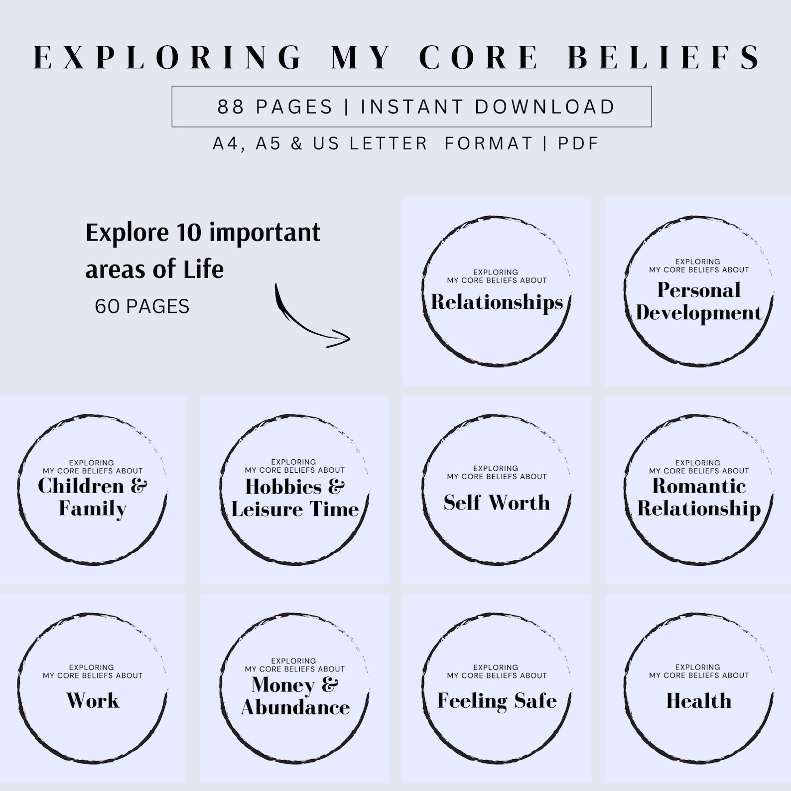 Discover Your Core Beliefs Workbook | Identify Core Beliefs, Self-reflection & Mindset Workbook ...