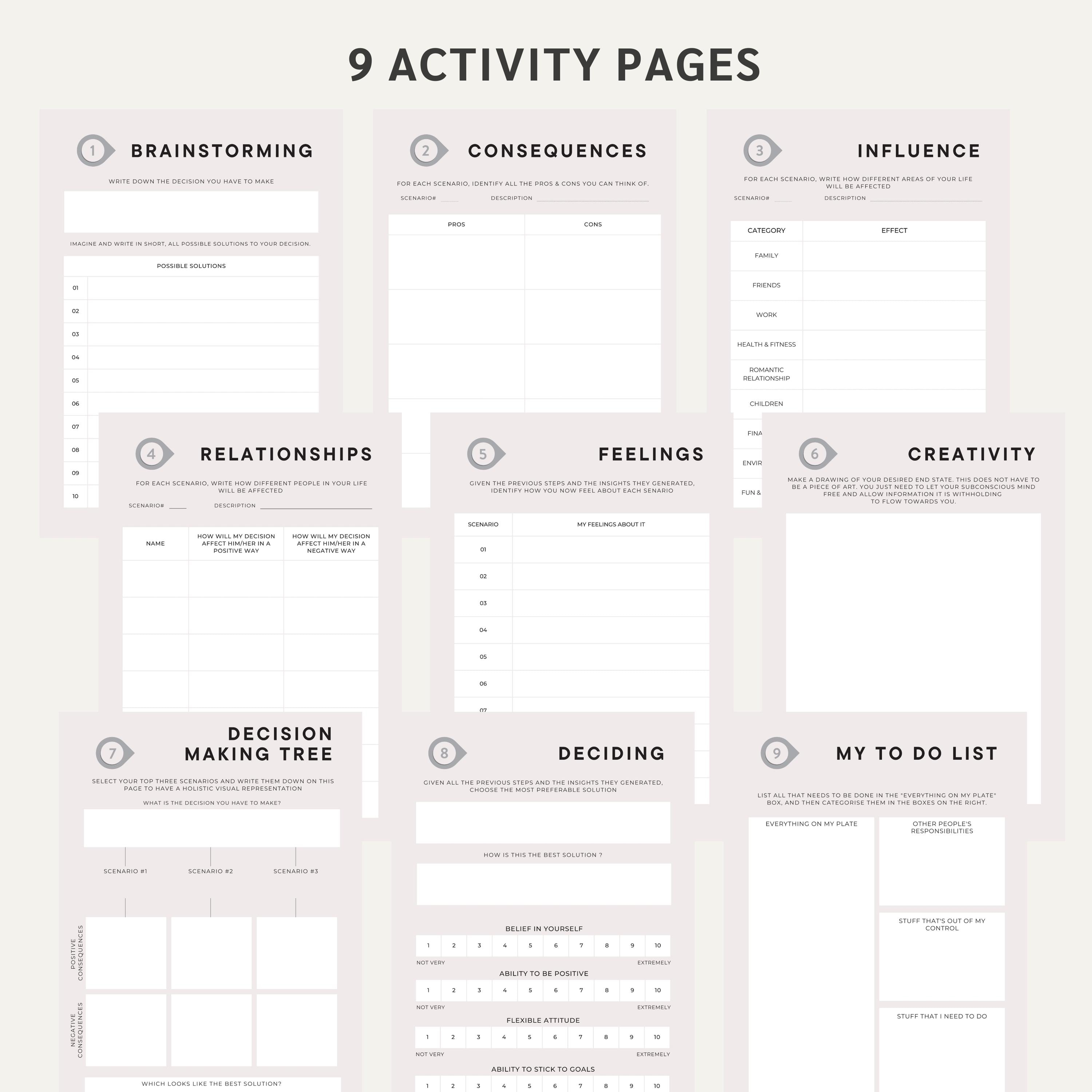 Decision Making Worksheets | Problem-solving Journal, Decision Aid ...