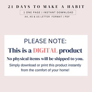 21 Days Habit Tracker, 21 Day Challenge, Printable PDF, Digital ...