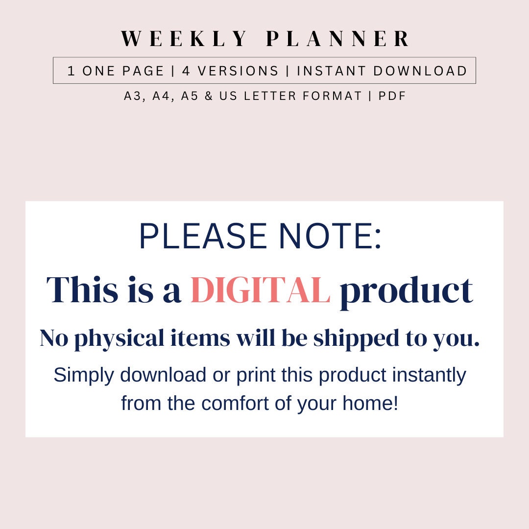 Printable Weekly Planner, Landscape Weekly Schedule, Week Organizer ...