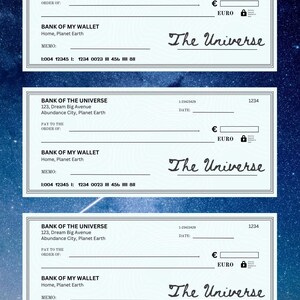 Manifestation Checks, Vision Board Checks, Law of Attraction, Magic ...