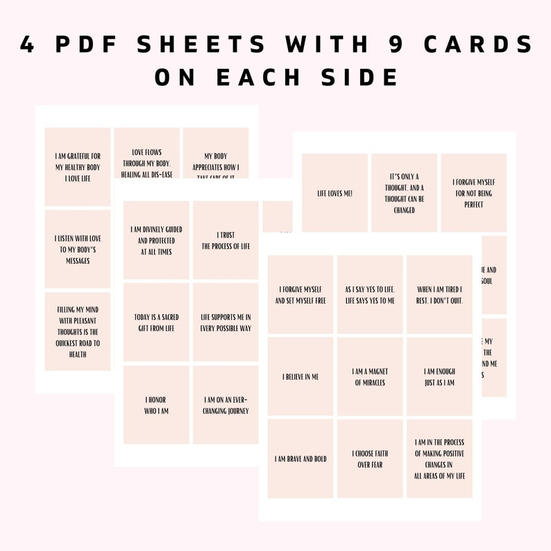 Positive Affirmation Card Deck, Law of Attraction, Manifesting Kit ...