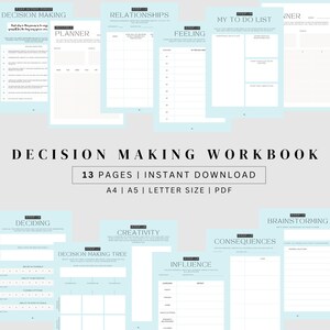 Decision Making Worksheets, Problem Solving Template, Decision Aid ...