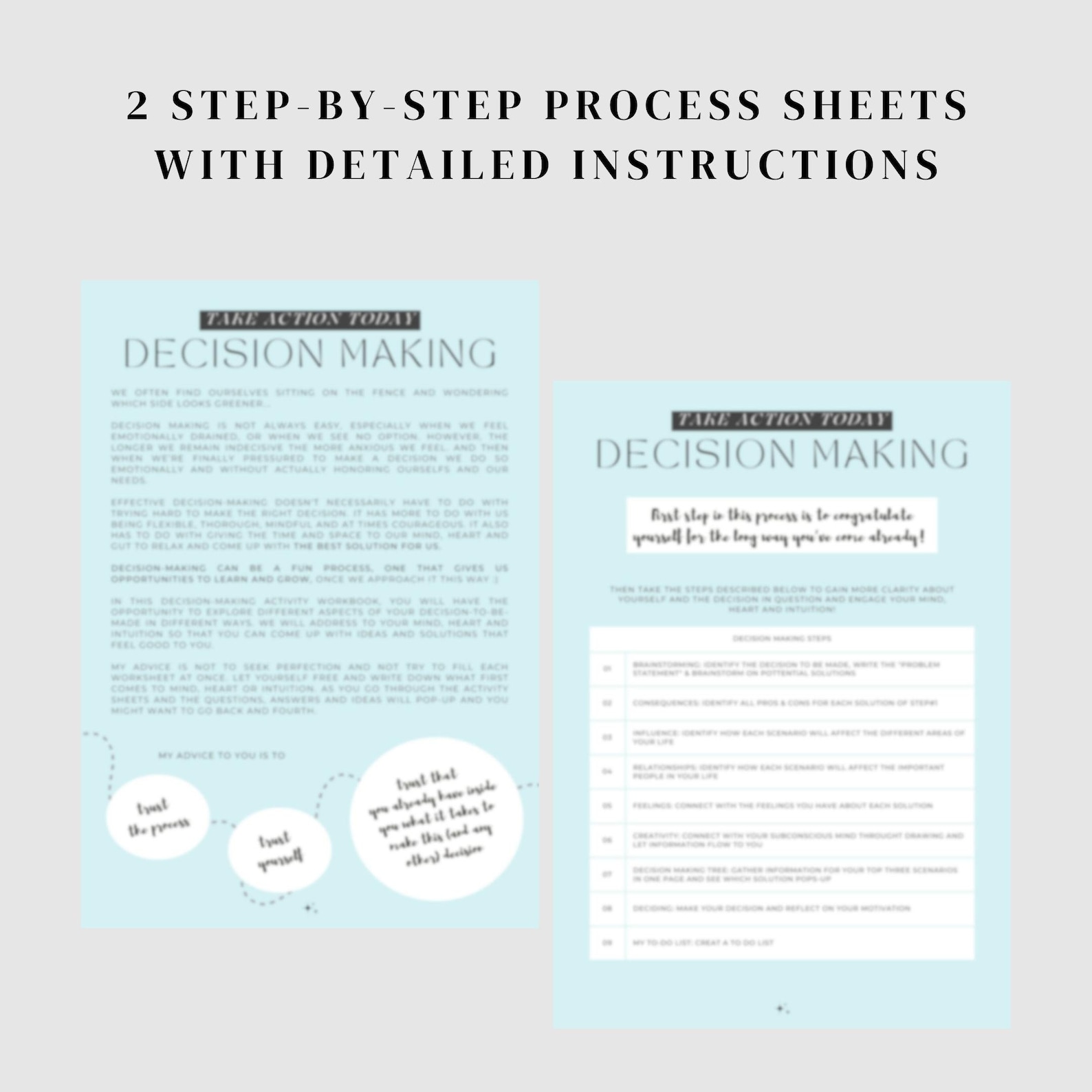 Decision Making Worksheets, Problem Solving Template, Decision Aid ...