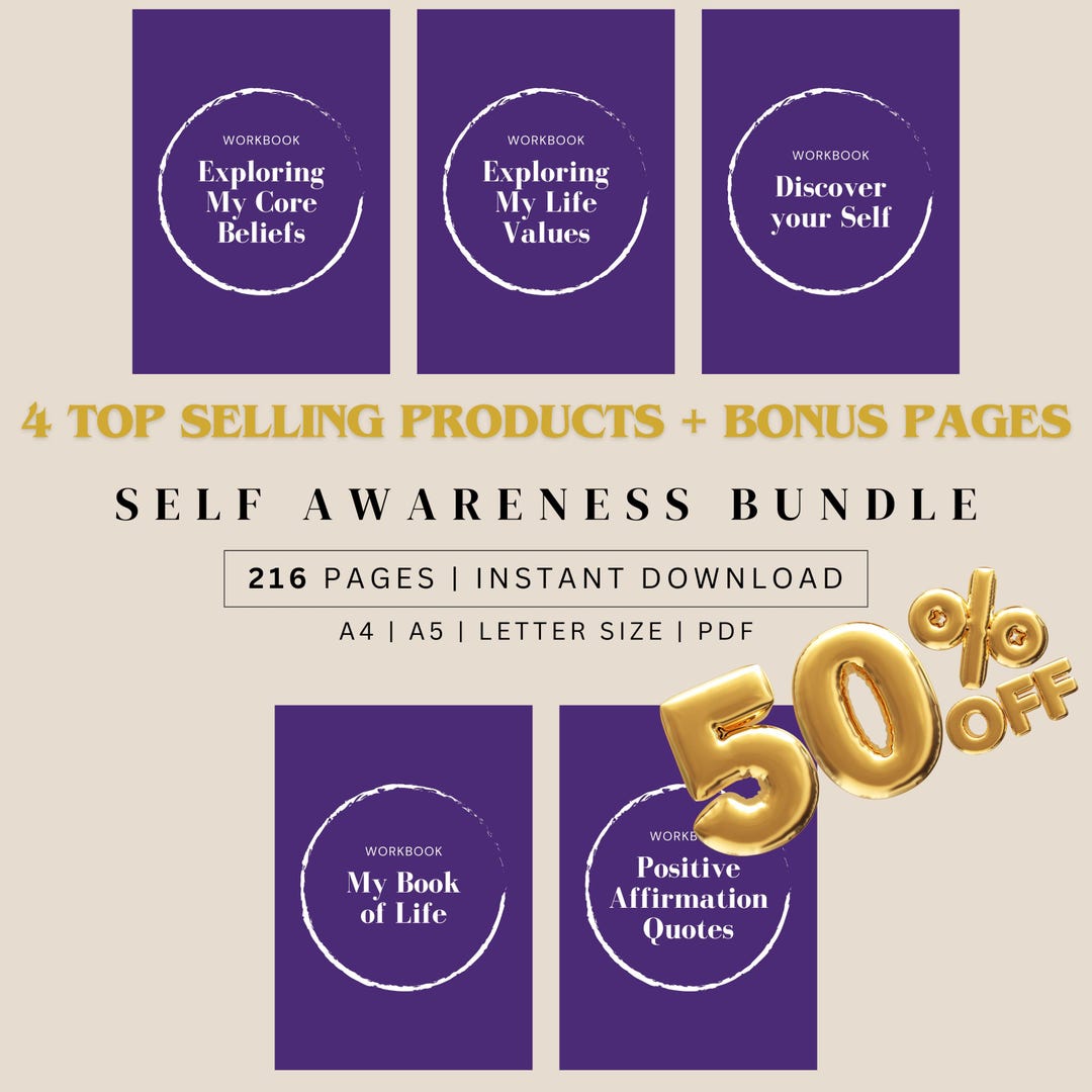 Self-awareness BUNDLE | Explore Your Values & Beliefs, Create Your ...