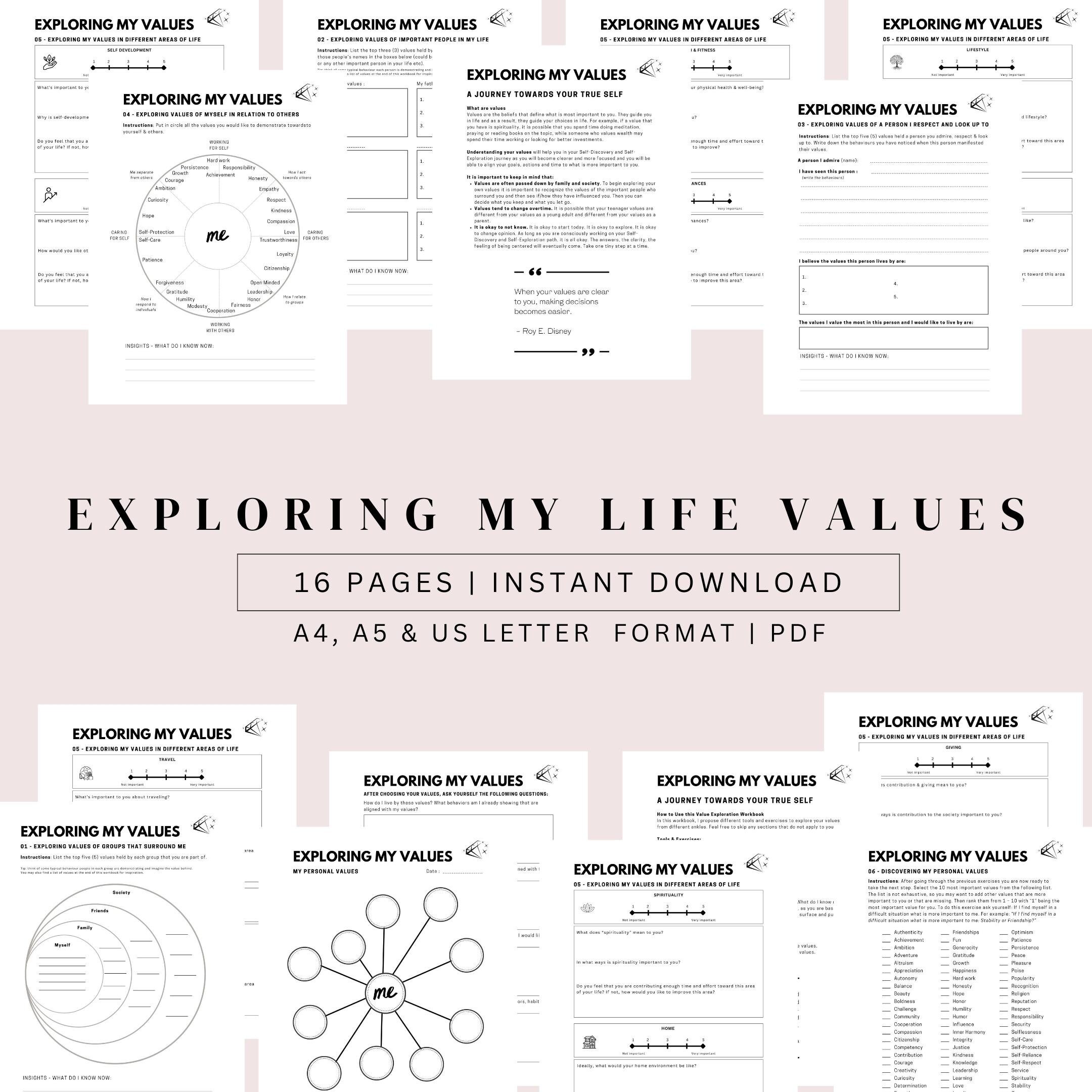 Discover Your Core Values Workbook Identify Life Values - Etsy Australia