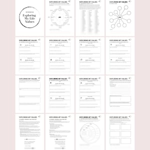 Discover Your Core Values Workbook, Identify Life Values Worksheets ...