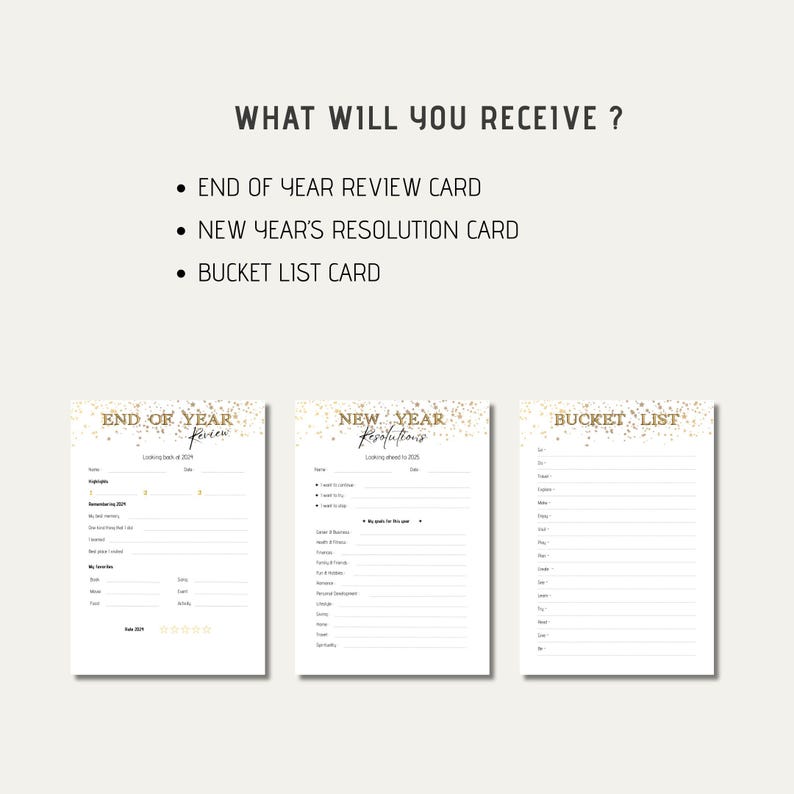 2025 New Year's Printables, 2024 Year End Review, 2025 New Year ...