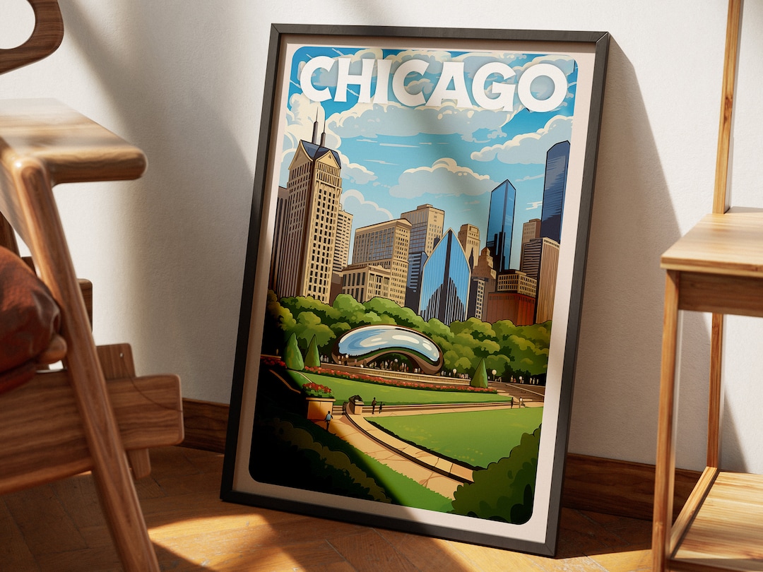 Chicago Print Chicago Travel Poster Chicago Poster Beauty - Etsy