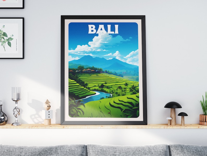 Bali Print Bali Travel Poster Bali Poster Ceking Rice Terrace Wall Art ...