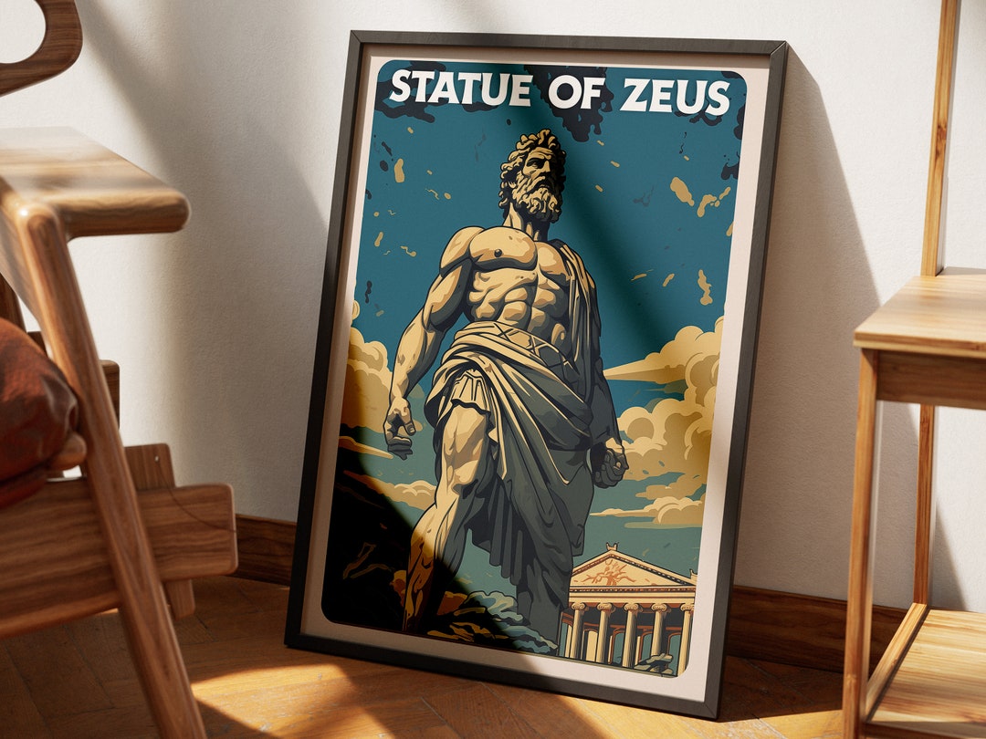 Statue of Zeus Print Statue of Zeus Travel Poster Statue - Etsy