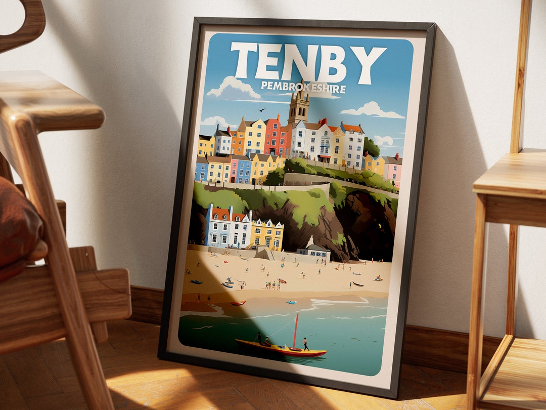 Tenby, Pembrokeshire Print Affiche de voyage Tenby Harbour Affiche ...
