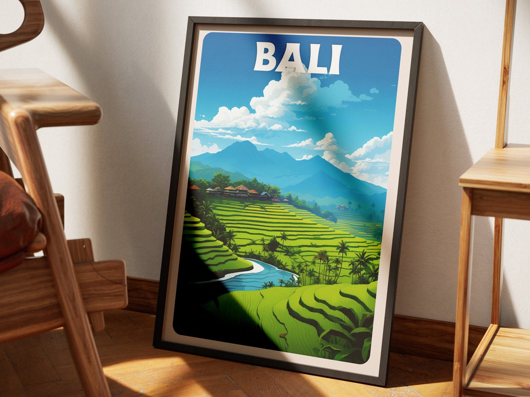 Bali Print Bali Travel Poster Bali Poster Ceking Rice Terrace Wall Art ...