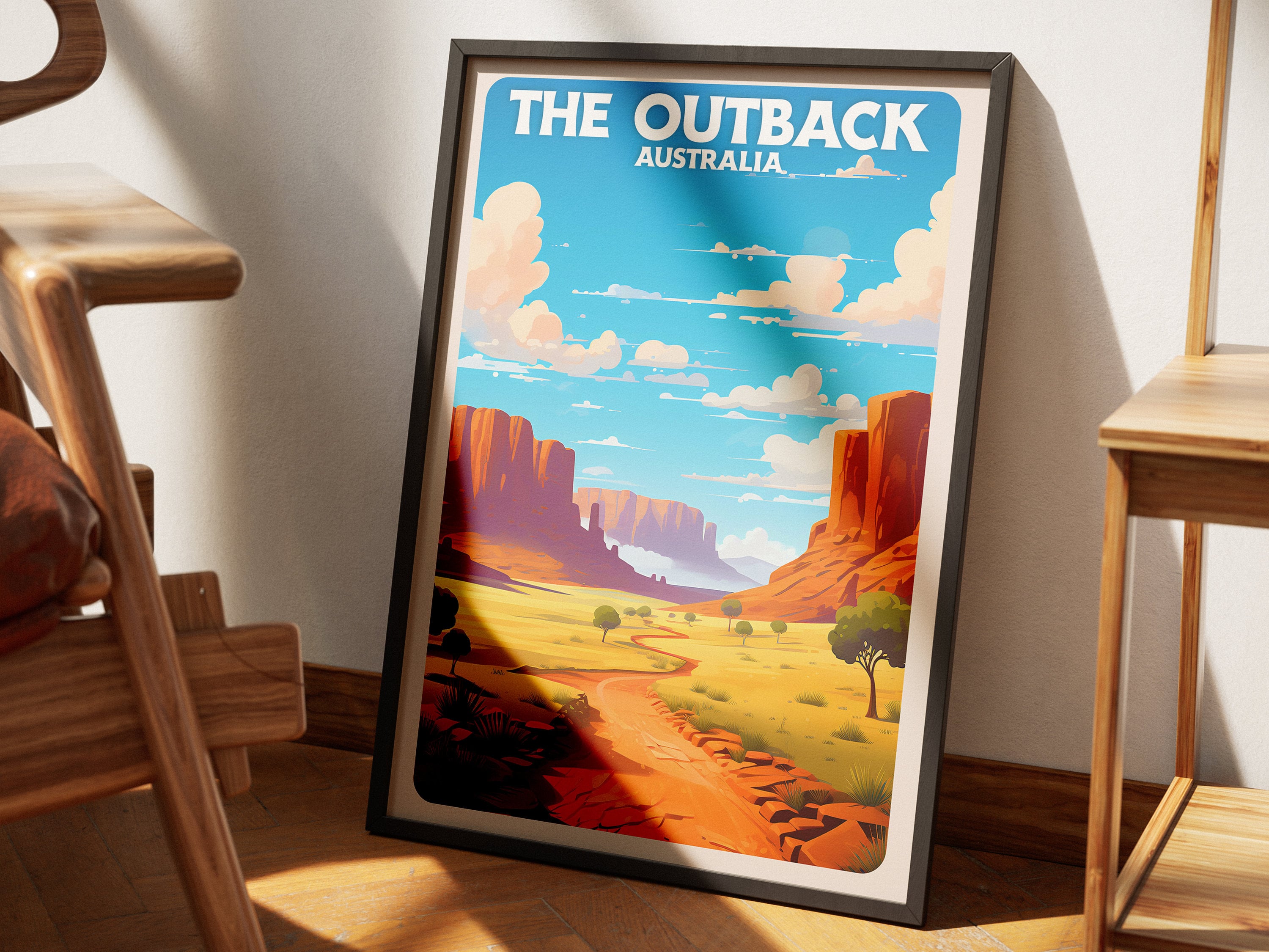 The Outback, Australie Print Australie Affiche de voyage Outback Home ...
